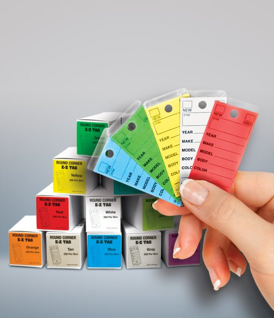 407 Round Corner Self-Laminating Key Tags (250 per box)