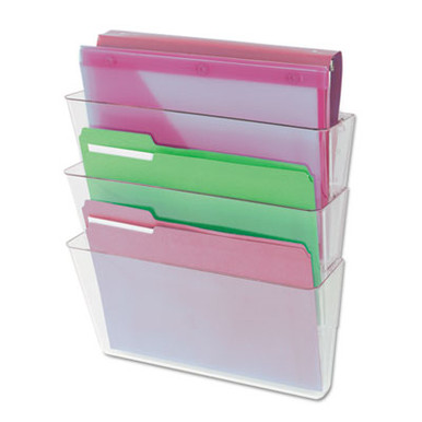 Essendant UNV53682 3 Pocket Wall File Starter Set, Letter, Clear
