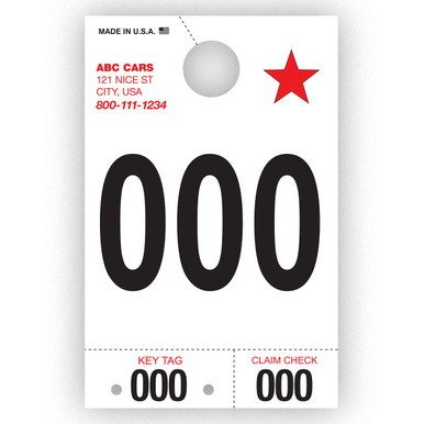 Custom Service Dispatch Numbers Hang Tags | Car Dealer Depot