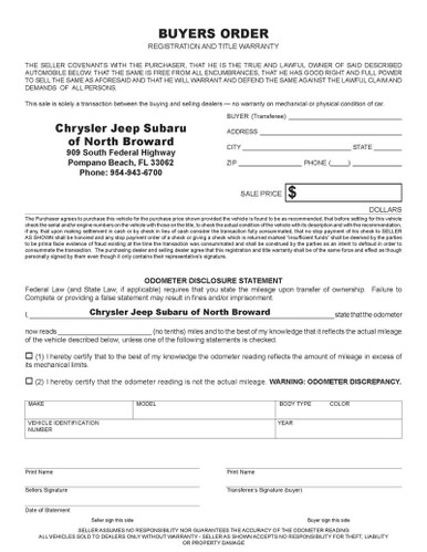 Shop Custom Wholesale Buyers Order Forms | Car Dealer Depot