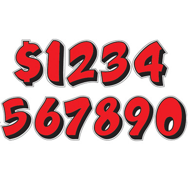 EZ Lettering 186-R Die Cut Graphic Red /Black Adhesive Numbers