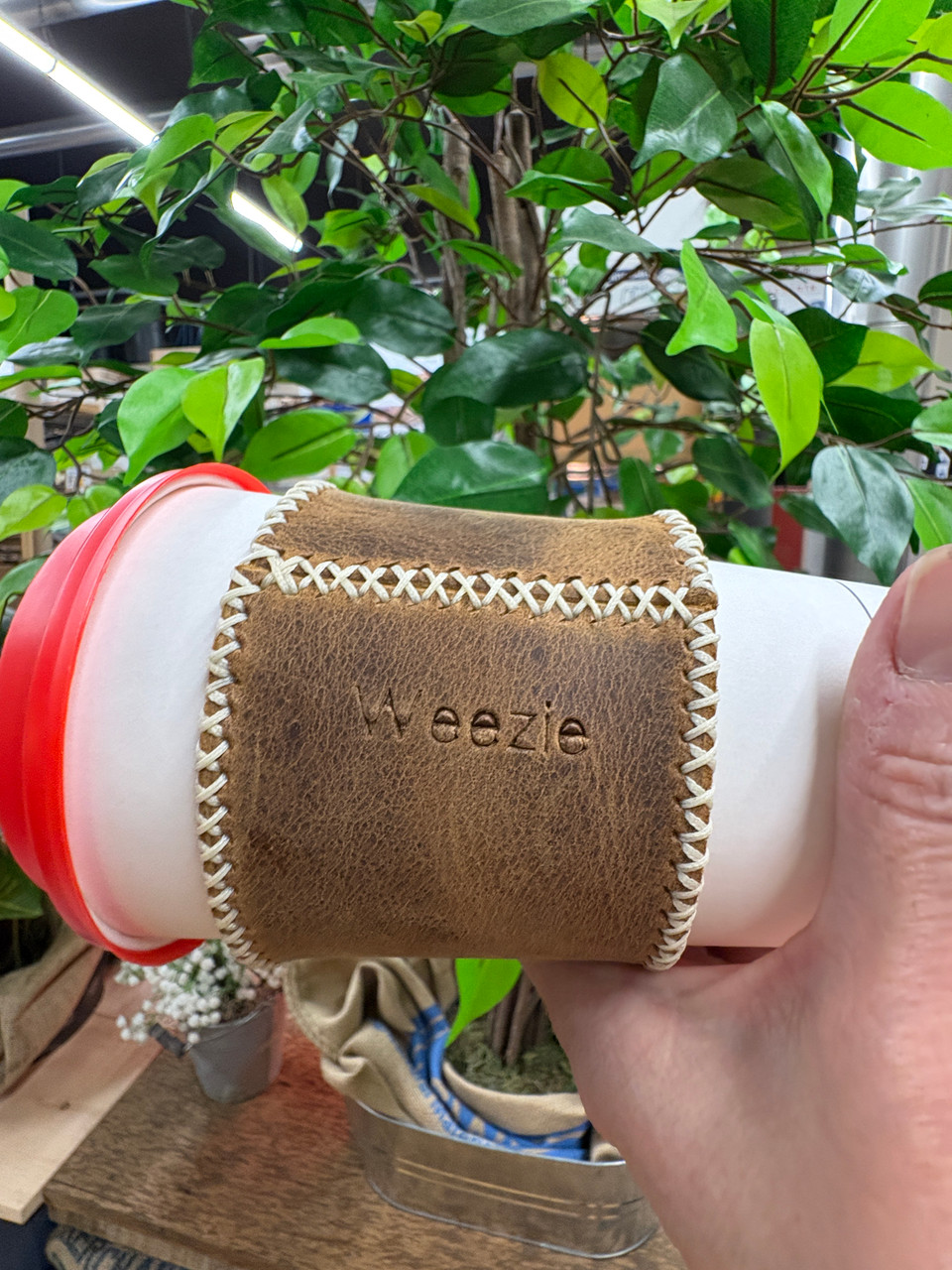 Deluxe Java Jacket - Leather Cup Holder - The Creemore Coffee Company Inc.