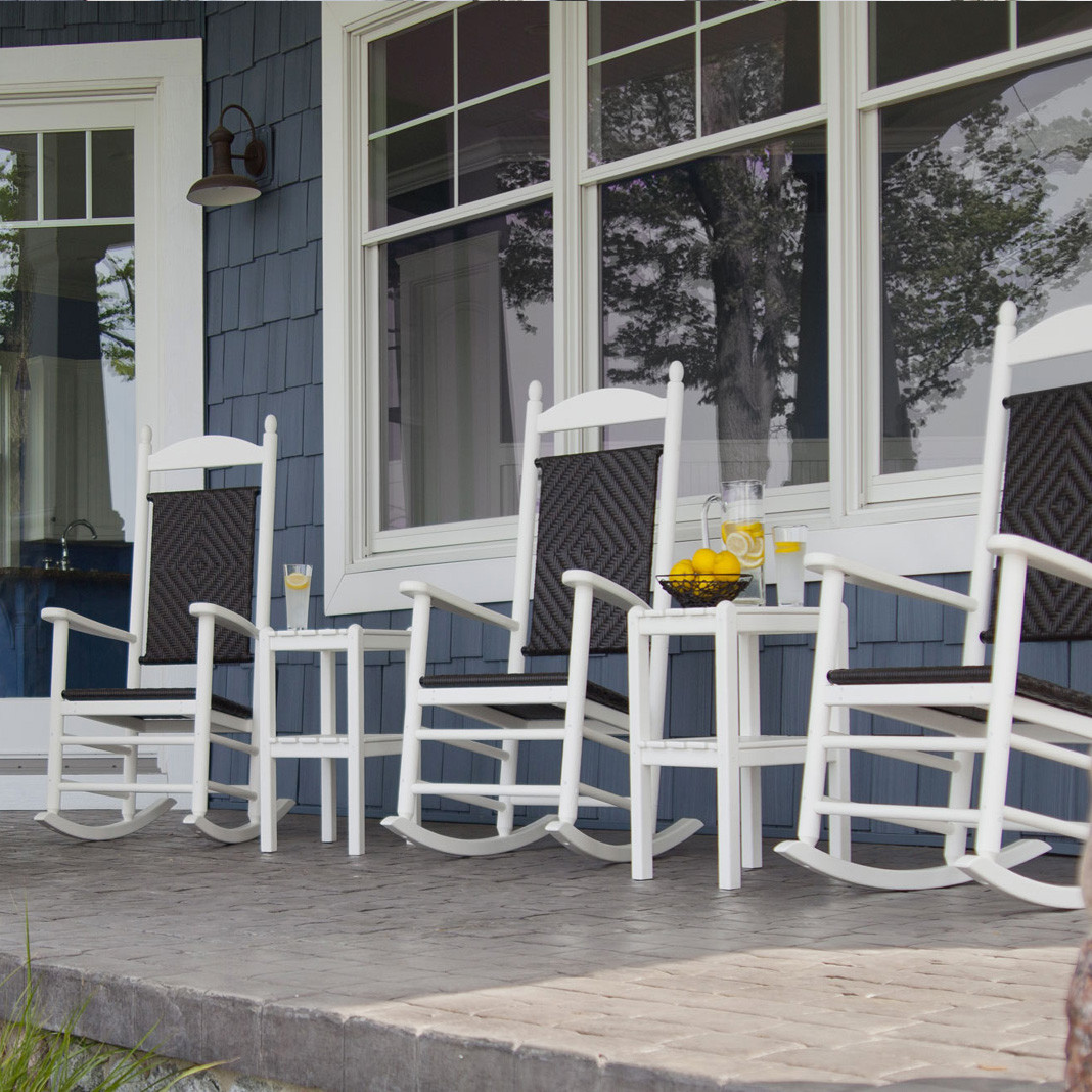 POLYWOOD Jefferson Woven Rocker|Woven Seat Rocking Chair