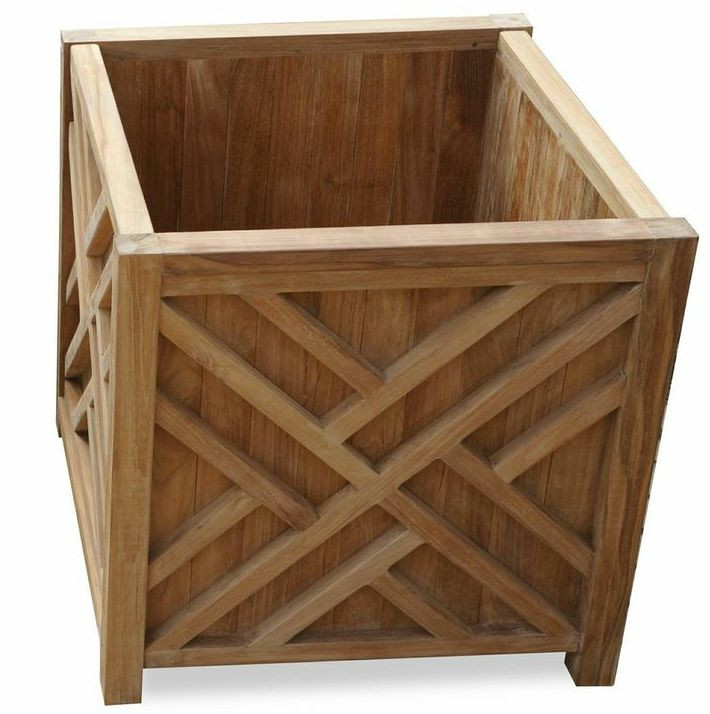 Chippendale Teak Planter Box | Wooden Chippendale Planters