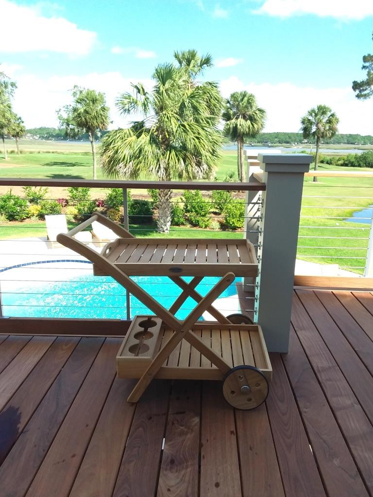 Teak Serving Cart - 33" | Patio Bar Cart | Outdoor Furniture Plus