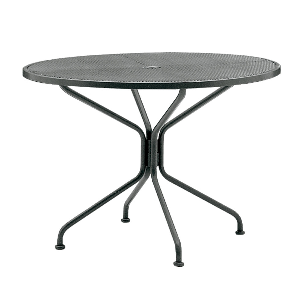 Woodard Mesh-Top Round Umbrella Dining Table 48"
