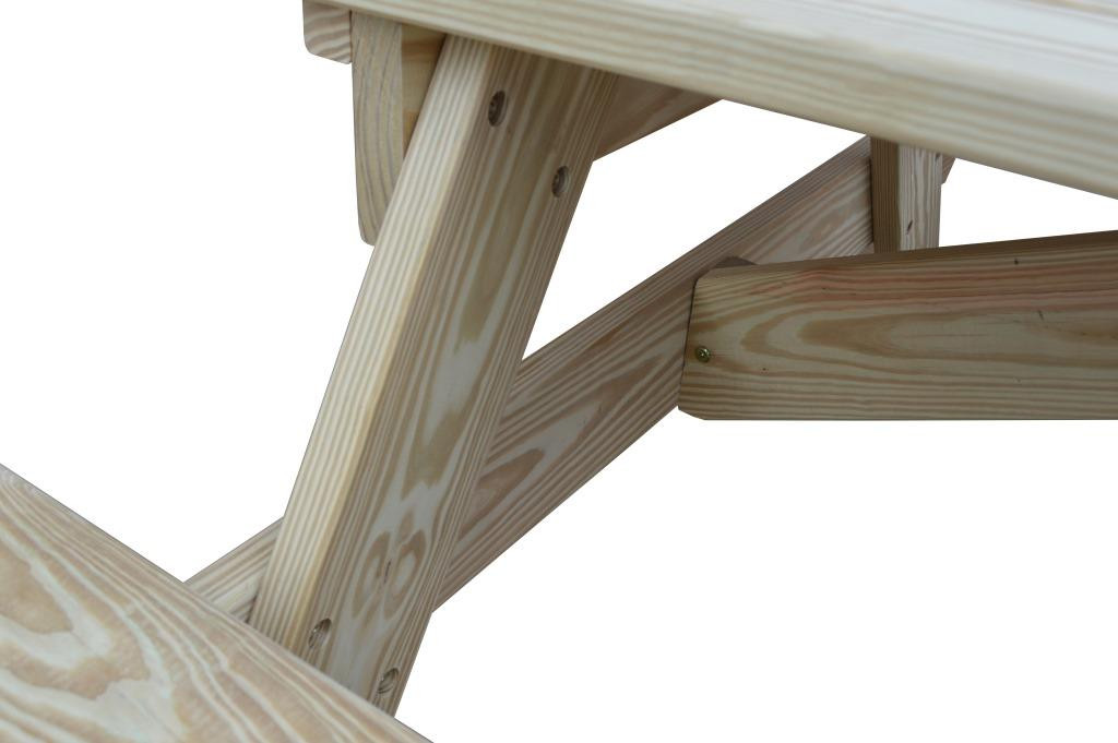 ADA Pressure Treated Pine 8' Heavy Duty Picnic Table with Attached Benches