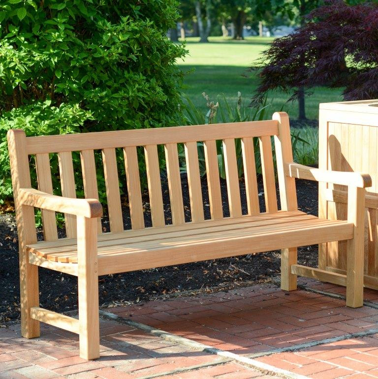 Columbia 5' Teak Garden Bench - OutdoorFurniturePlus.com