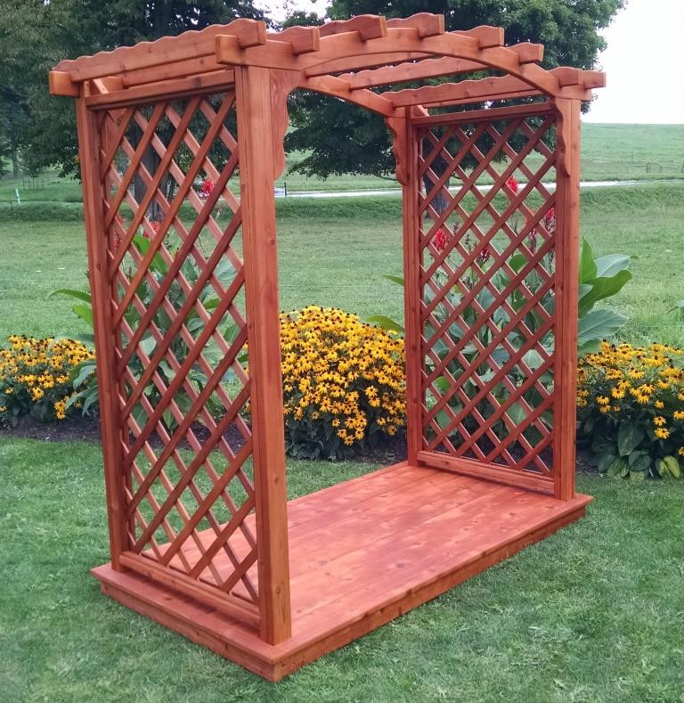 Cute Red Cedar Arbor & Deck | Outdoor Accents for Sale