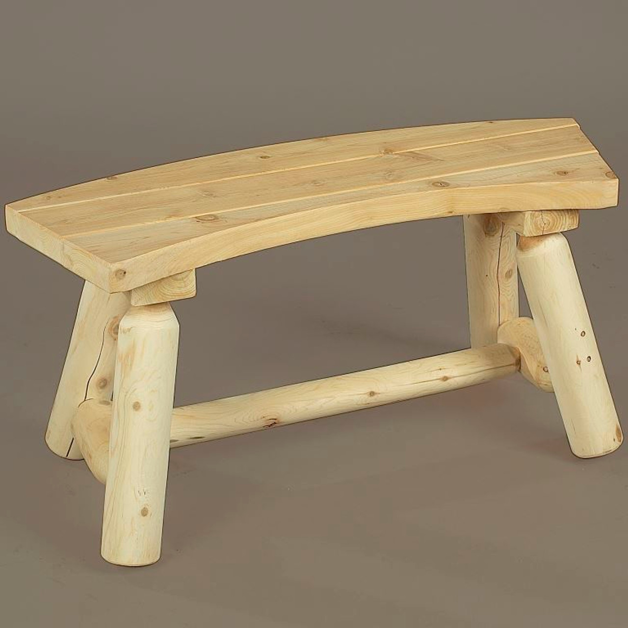 3 Curved Log Style Bench