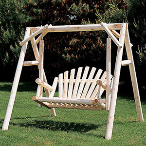 White Cedar Swing Set - 4' or 5'|Rustic Log Swing Set