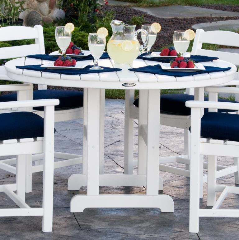 POLYWOOD® 48-Inch Round Outdoor Table with Umbrella Hole