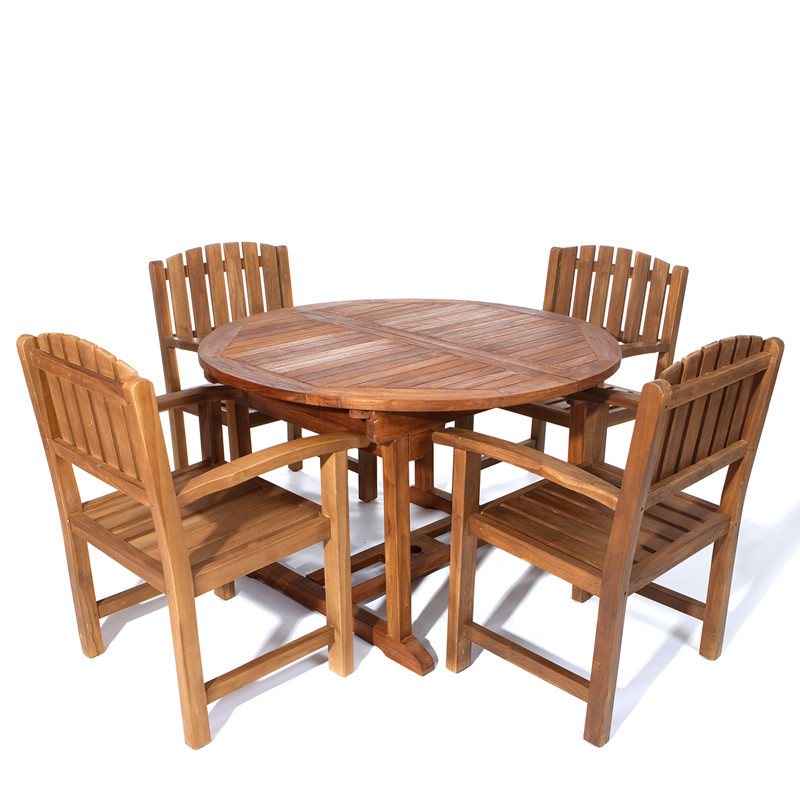Java Teak Wood Oval Extension Dining Table 48-72"