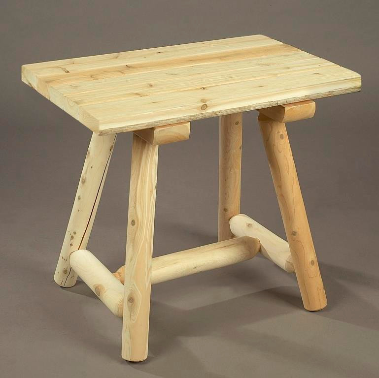 27" Rectangular Log-Style Side Table