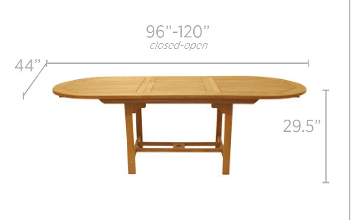 Teak Rectangular Expansion Tables - Three Sizes