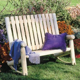 Log-Style High-Back Rocker - OutdoorFurniturePlus.com