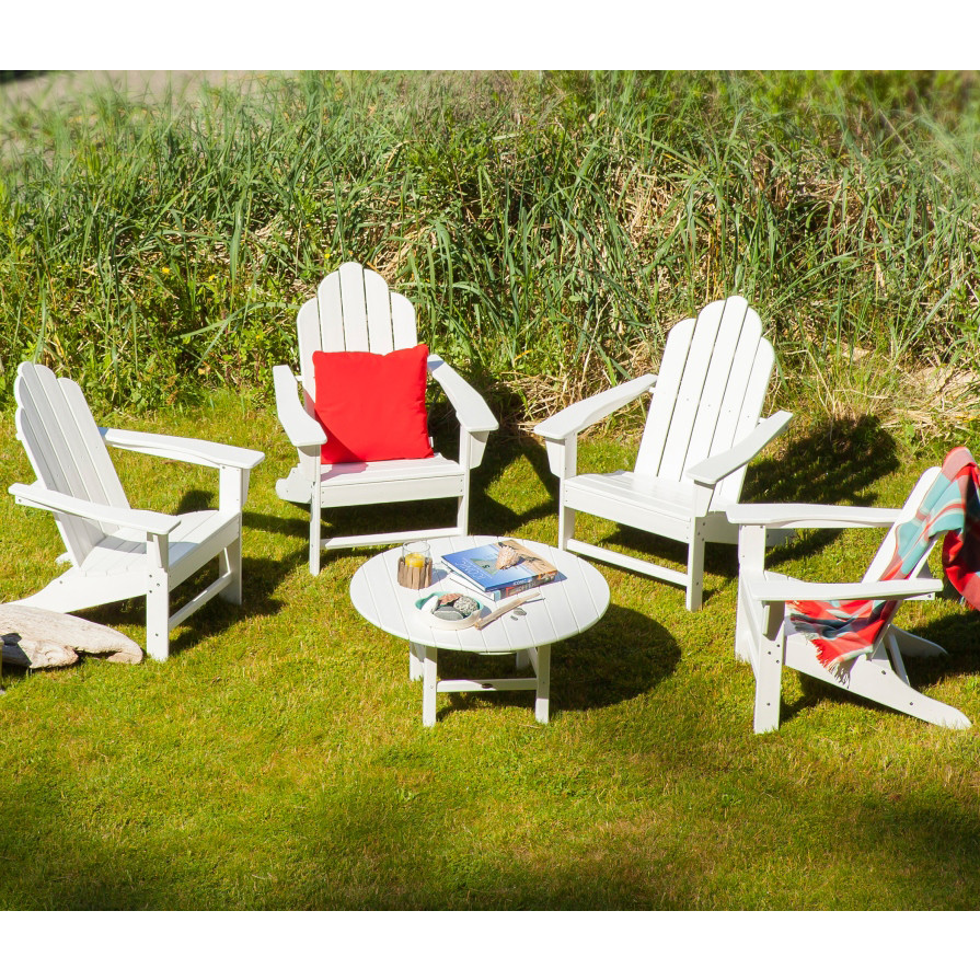 Polywood Conversation Adirondack Chairs (Set of 4) & Table