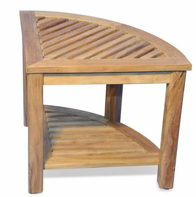 Regal Teak Shower Corner Table|Teak Wood Corner Table