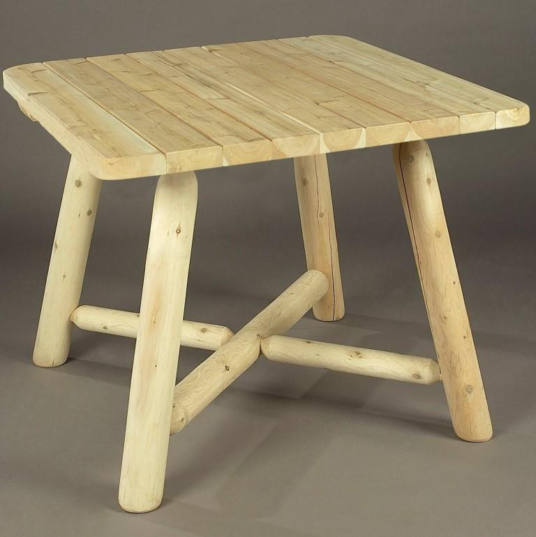 Outdoor White Cedar Tables | Wood Log Tables for Sale