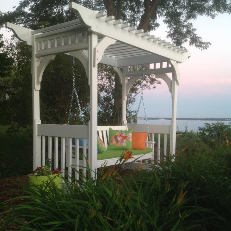 Vinyl Arbor Swing Stand - Berlin Gardens | Outdoor Furniture Plus