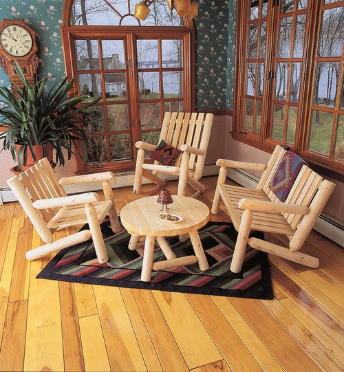 White Cedar Settee Set | Rustic Patio Furniture for Sale