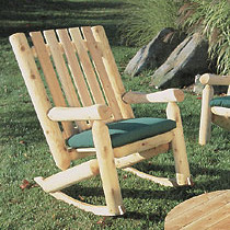 Log-Style High-Back Rocker - OutdoorFurniturePlus.com