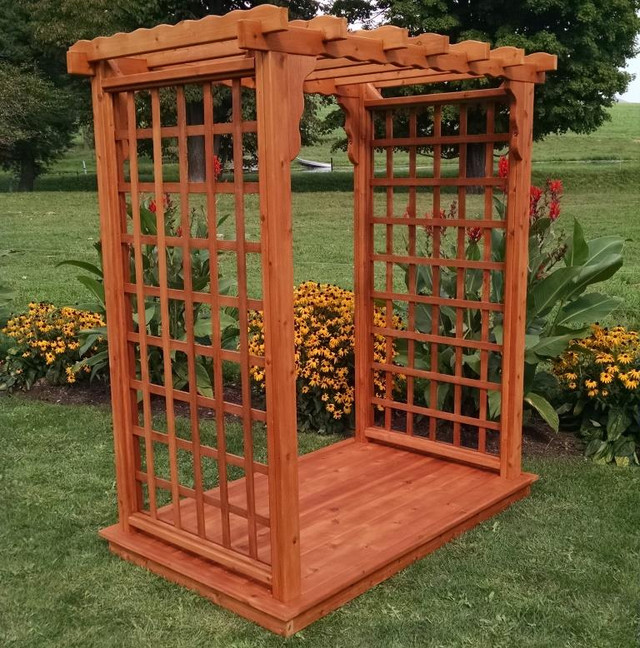 Western Red Cedar Arched Arbor|OutdoorFurniturePlus.com