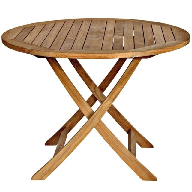 30-inch Round Outdoor Folding Teak Bistro Table
