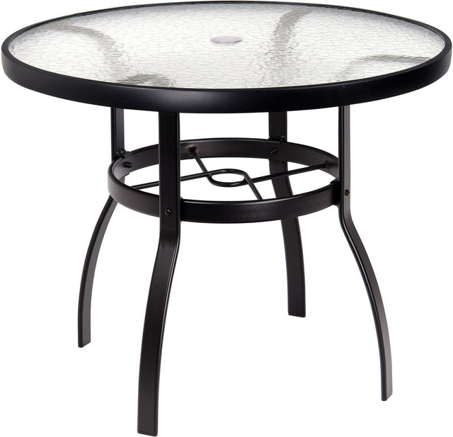 Woodard Aluminum Deluxe Trellis Top Round Dining Table