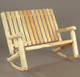 Log-Style Double High-Back Rocker