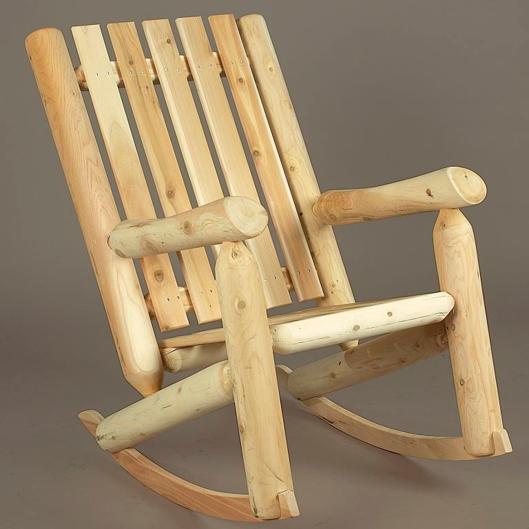 Log-Style High-Back Rocker - OutdoorFurniturePlus.com