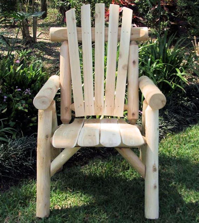 Rustic Outdoor White Cedar Log Rocking Chair - Unfinished