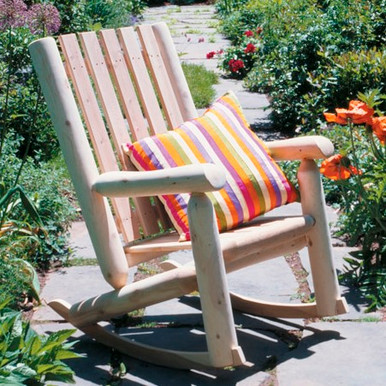Log-Style High-Back Rocker - OutdoorFurniturePlus.com