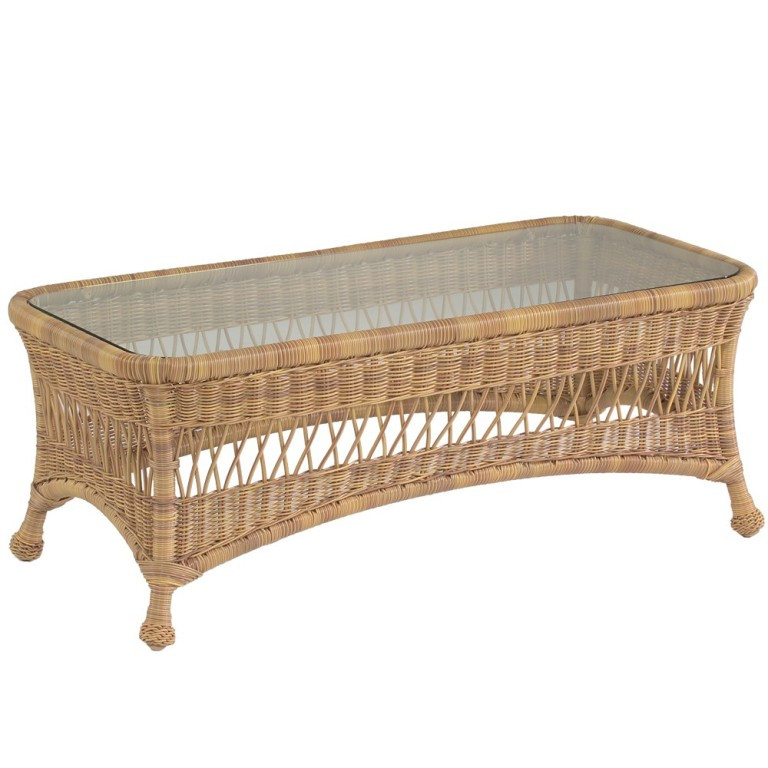 Wicker side table with glass top store
