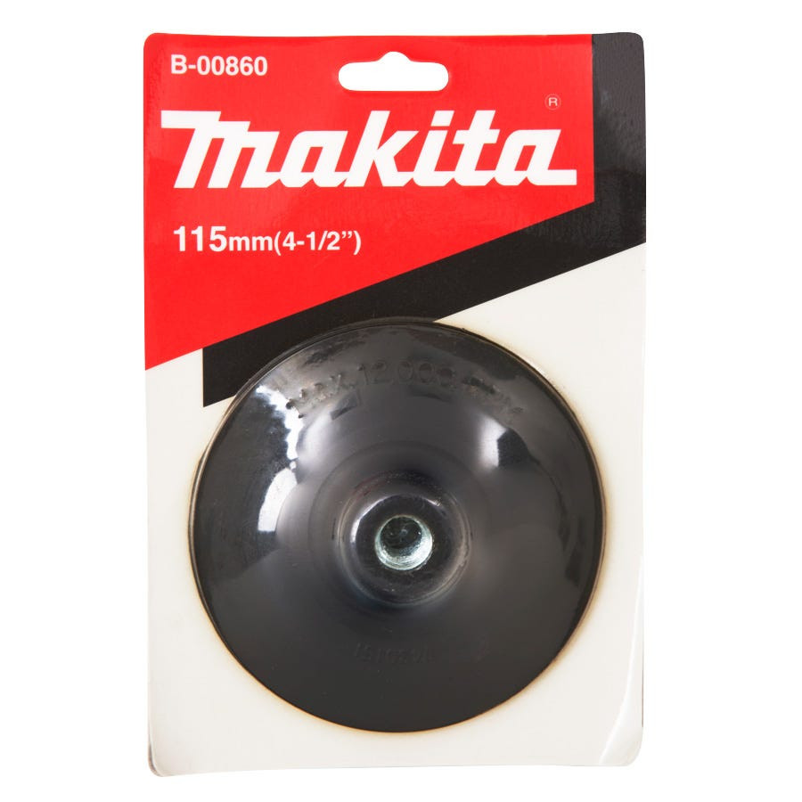 Makita Backing Pad Rubber + Lock Nut 115mm - B-00860 - Tool Kit Depot