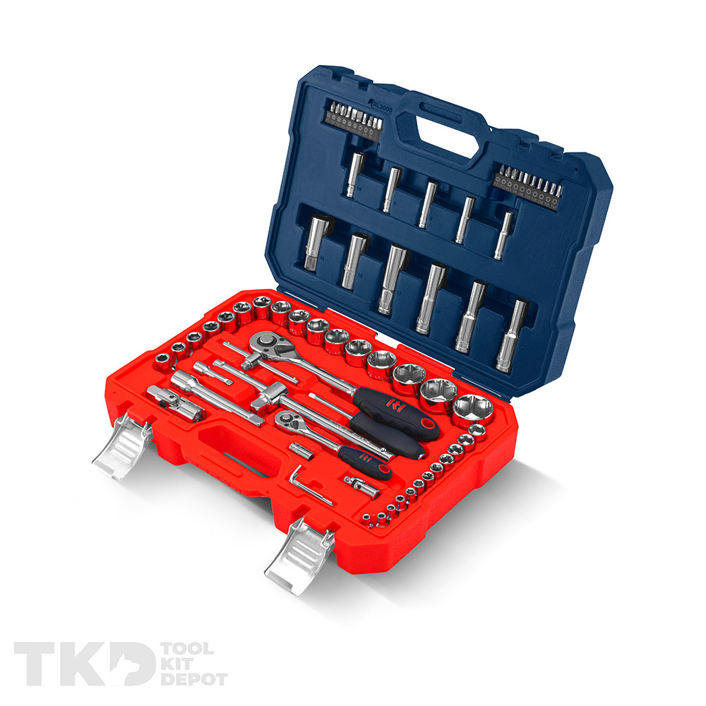 Redline Socket Set 1/4" + 1/2" Drive 73 Piece - Tool Kit Depot