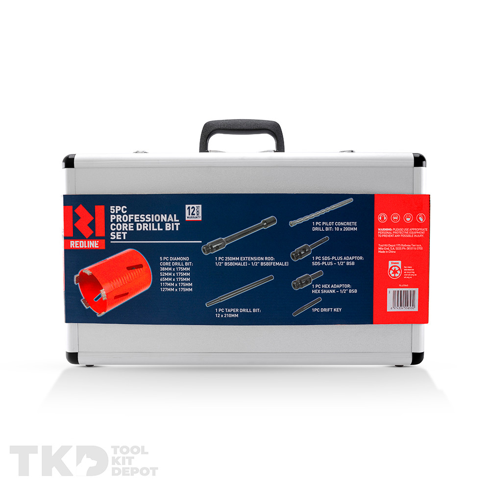 Redline Professional 5Pce Dry Core Drill Kit - RL425845 - Tool Kit Depot