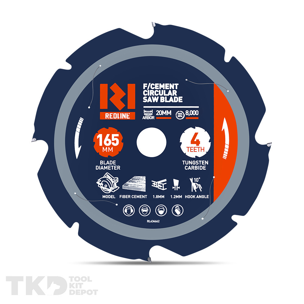 Redline Saw Blade Fibre Cement PCD 4T 165mm - RL434662 - Tool Kit Depot