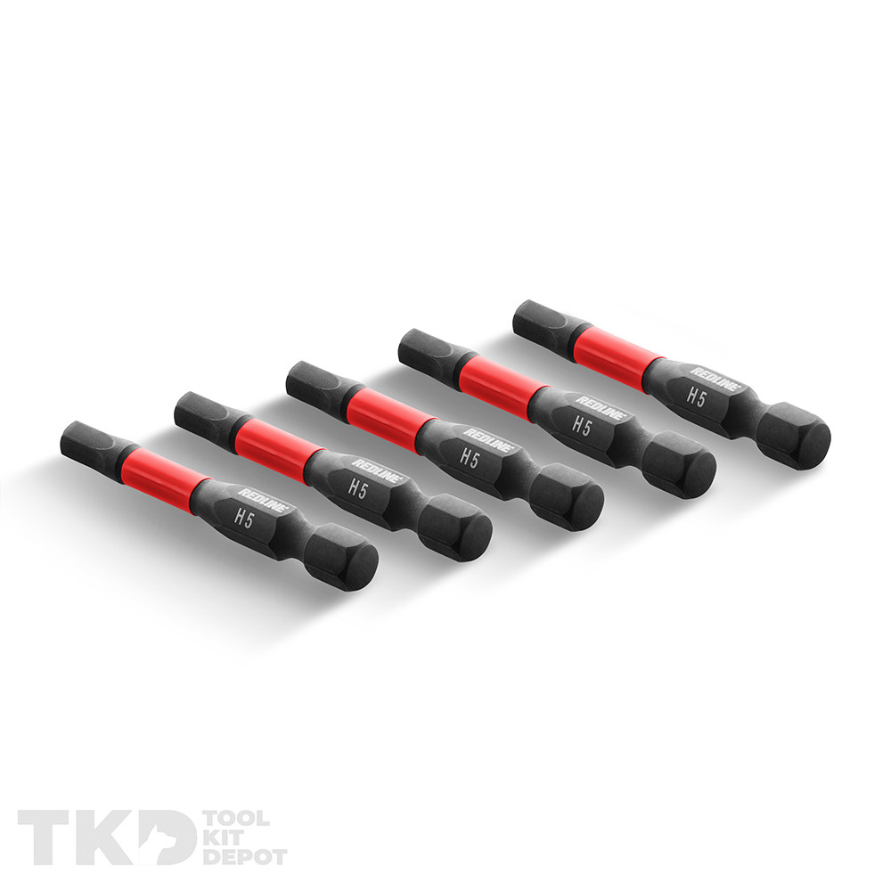 Redline Impact Bit Hex 5x50mm 5 Piece - RL455131 - Tool Kit Depot