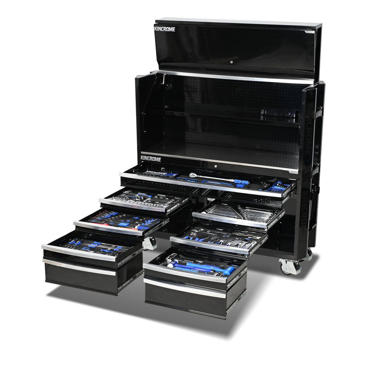 Kincrome Contour® Tool Kit Trolley 12 Drawer 60" 455 Piece Black ...