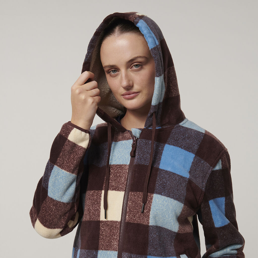 Hard Yakka Womens Check Zoodie Mocha - Y08522MCK - Tool Kit Depot