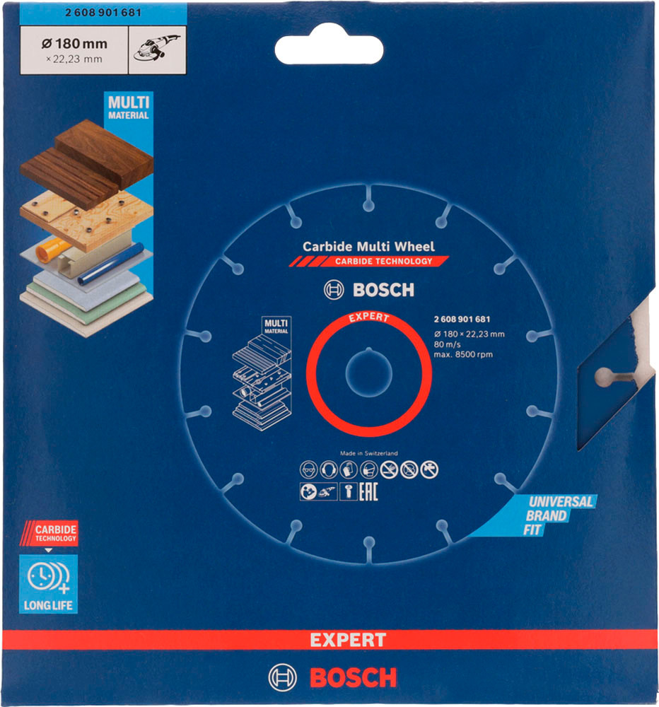 Bosch Expert X-LOCK Cutting Disc Carbide Multi 180mm - 2608901681 ...