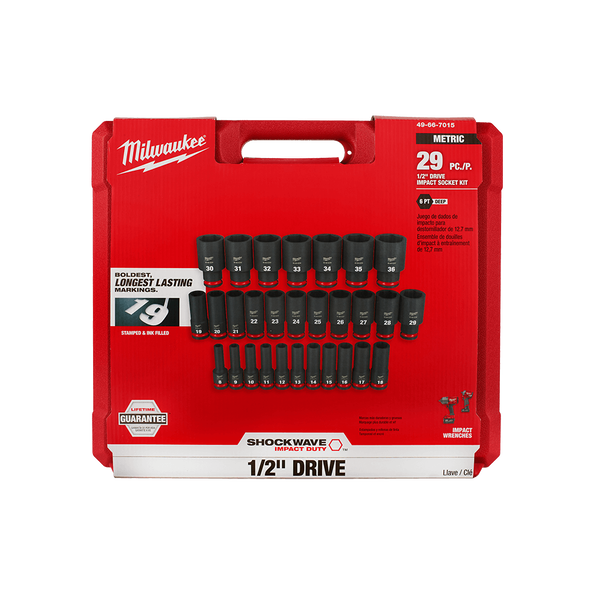 Milwaukee 1/2" DR 29P Metric Deep 6 Point Impact Socket SE - 49667015 ...