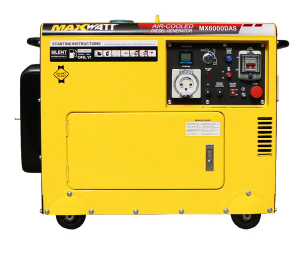 MaxWatt Generator Diesel 6kVA 2 Wire Auto Start - MX6000DAS - Tool Kit ...