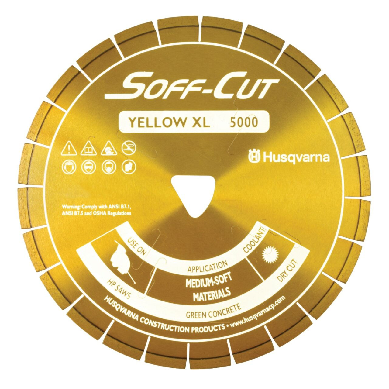 Husqvarna Soff Cut Diamond Blade 150mm Yellow with Skid - 542777009 ...