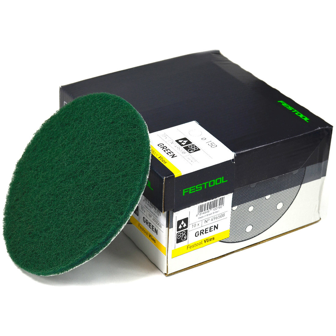 Festool 150mm 'VLIES' Fibrous Abrasive Disc - Green Medium Grit - Oil ...