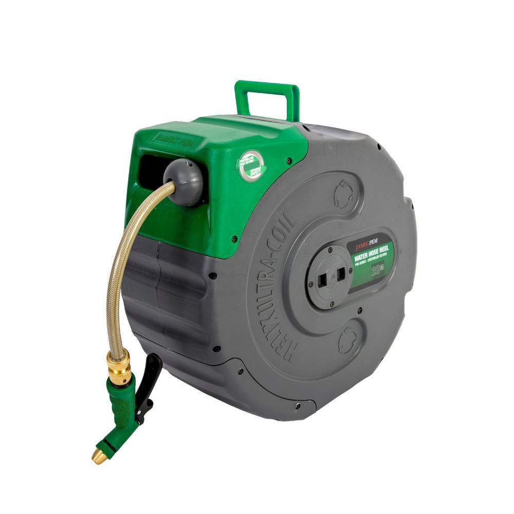 Jamec Pem Pro Series Hose Reel Helix Pvc Water 20mtr Controlled Hose ...
