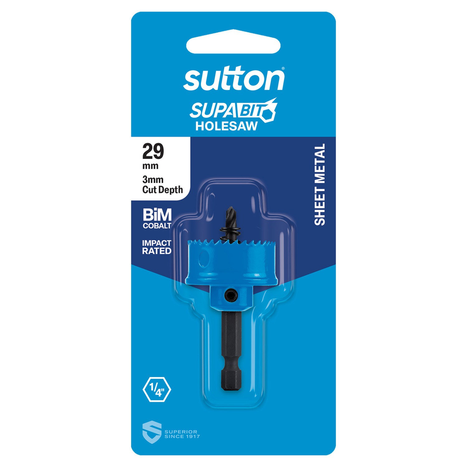 Sutton Impact Bi-Metal Holesaw Hex Shank 29 MM 1/4" - H119H0290 - Tool ...
