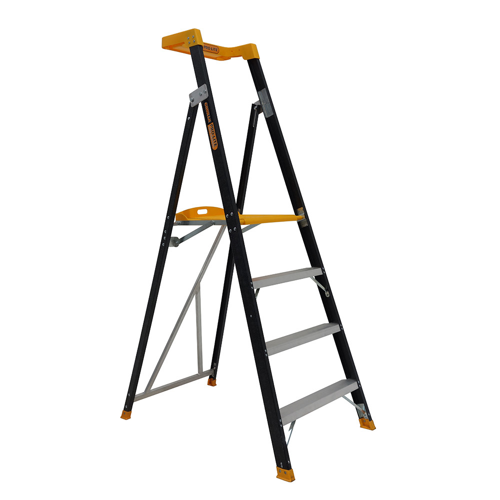 Gorilla Platform ladder 4 Step (1.14m) Pro-Lite Fibreglass 150kg ...