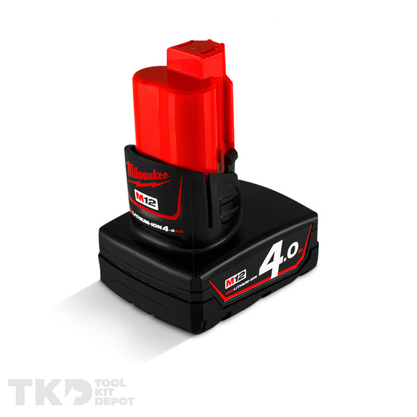 Milwaukee M12 4.0Ah REDLITHIUM-ION Battery Pack - M12B4 | Tool Kit Depot